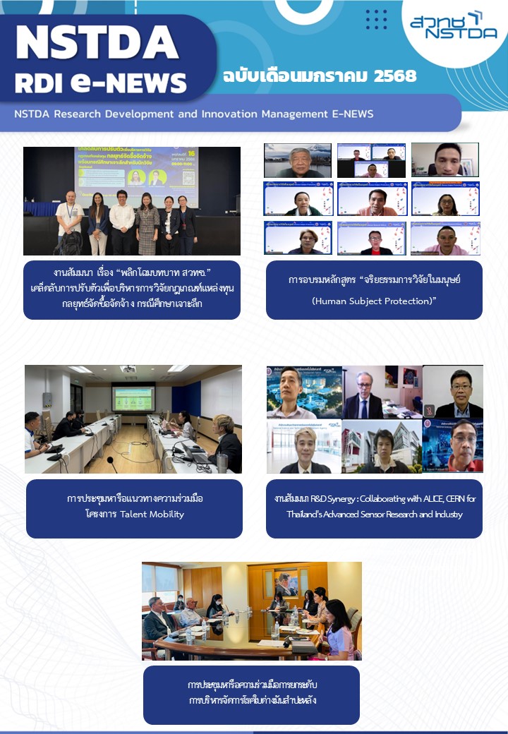 NSTDA RDI e-NEWS ฉบับเดือนมกราคม 2568 – จดหมายเหตุ สวทช.