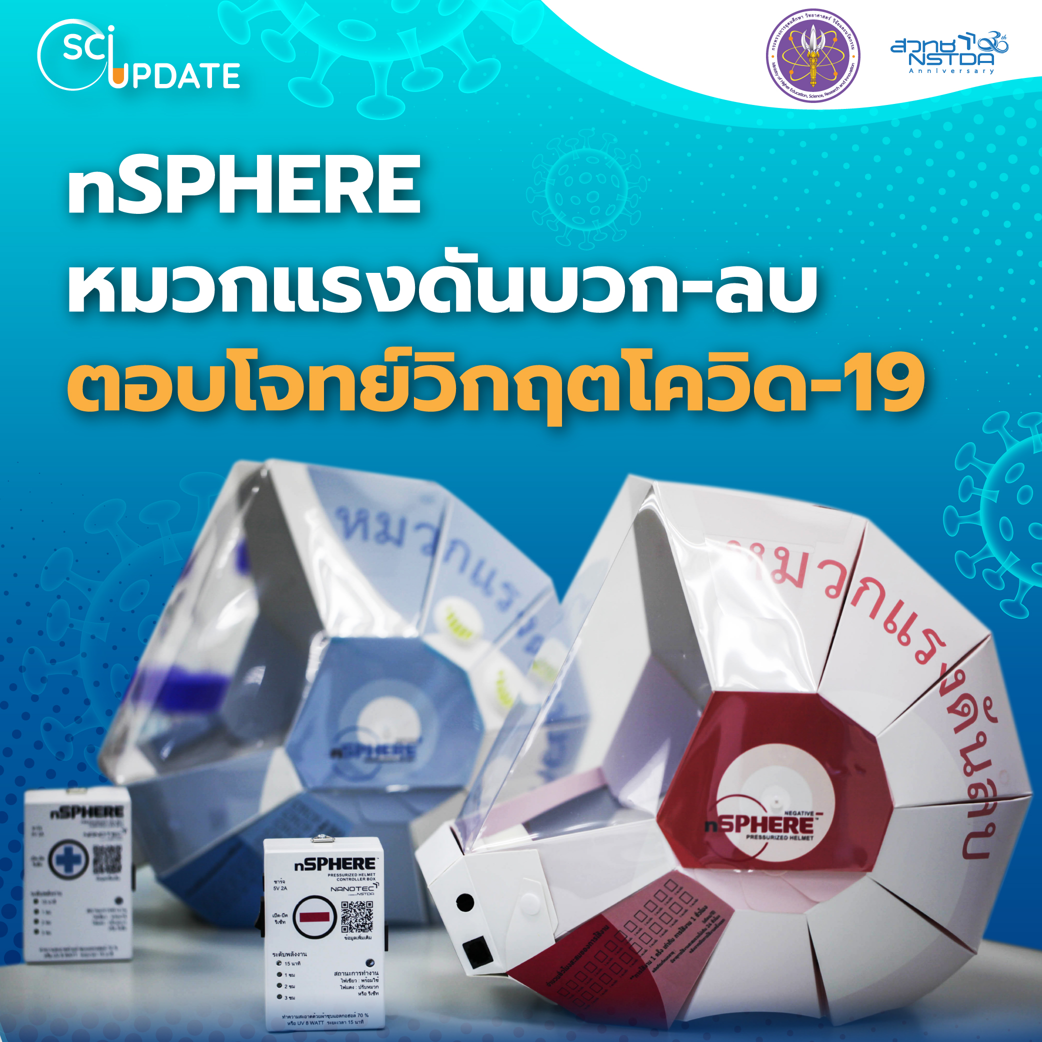 นาโนเทค สวทช. พัฒนา nSPHERE หมวกแรงดันบวก-ลบ ตอบโจทย์วิกฤตโควิด-19 - NSTDA