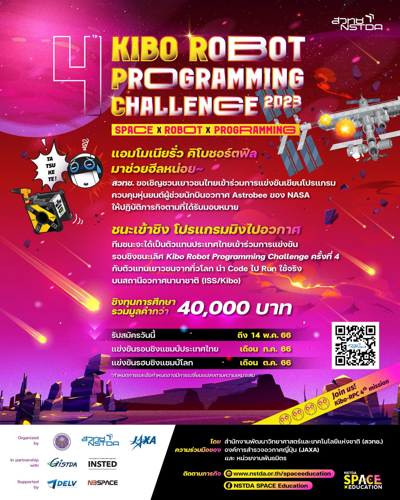 สวทช. ร่วมกับ JAXA พร้อมหน่วยงานพันธมิตร เปิดรับสมัครเยาวชนแข่งขัน Kibo ...