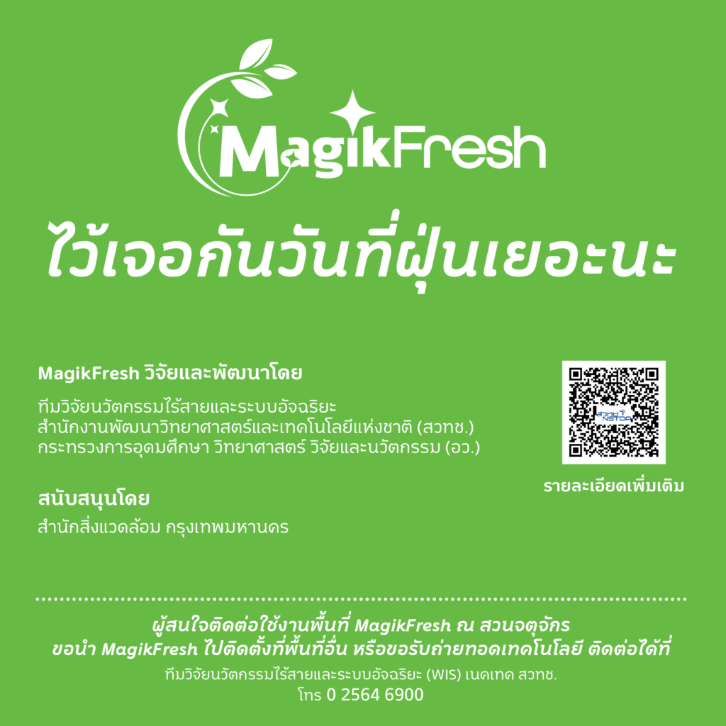 PM2.5 พุ่งสูง ชวนมาสูดอากาศสะอาดที่ ‘MagikFresh’ - NSTDA
