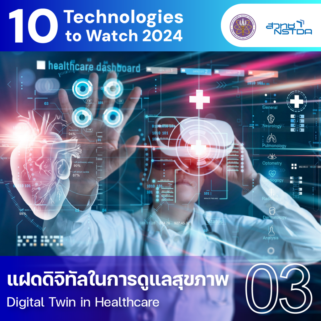 10 Technologies to Watch 2024: แฝดดิจิทัลในการดูแลสุขภาพ (Digital Twin in Healthcare) - NSTDA