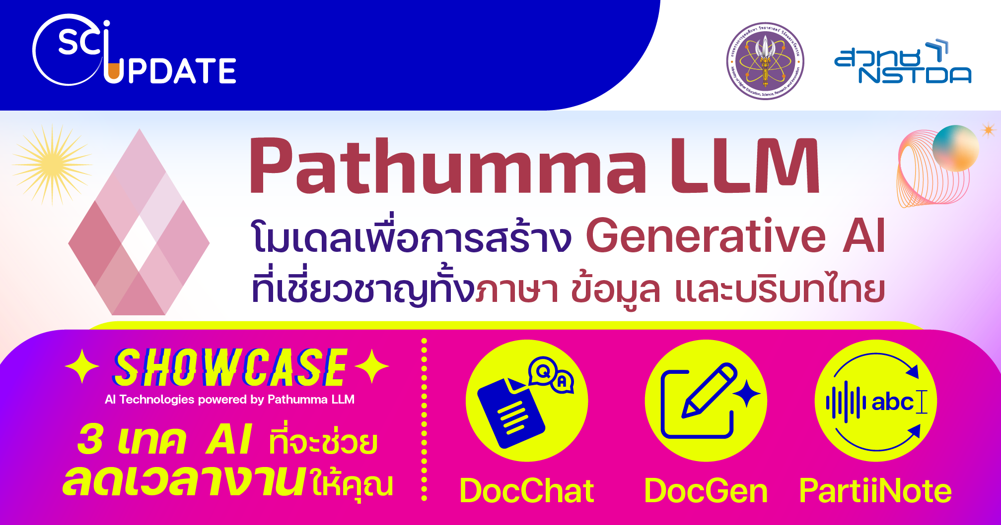 ‘สืบค้นข้อมูล สร้างเอกสารราชการ ถอดเทปภาษาไทย’ ง่าย ๆ ด้วย ‘Pathumma LLM’ - NSTDA