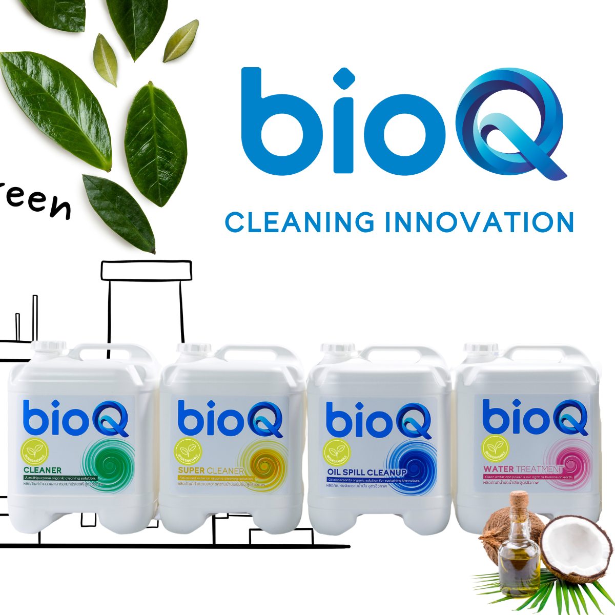 bioQ ผลิตภัณฑ์ทำความสะอาด สูตรชีวภาพ – NAC2024