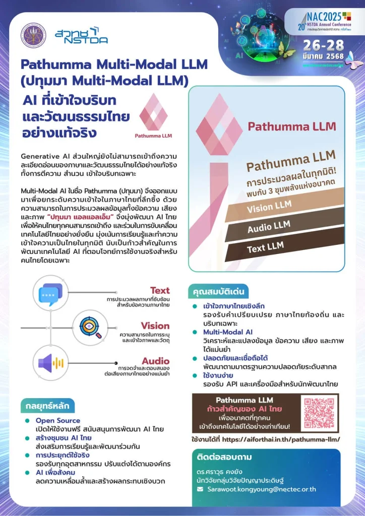 Pathumma Multi-Modal LLM (ปทุมมา Multi-Modal LLM) Al ที่เข้าใจบริบทและ ...
