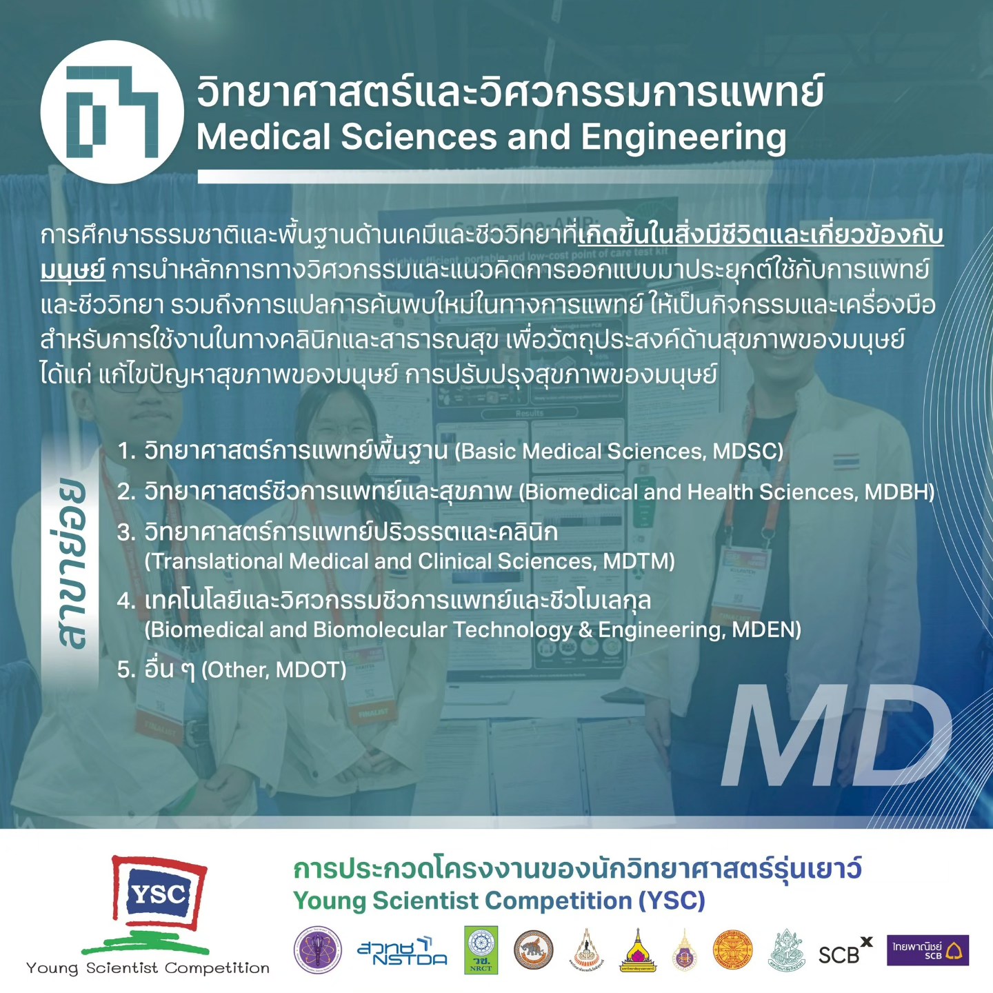 สาขาการแข่งขันใน YSC 2026 – Young Scientist Competition (YSC)